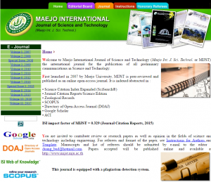 Maejo International Journal of Science and Technology – MJU The Library