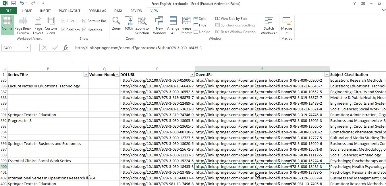FREE eBooks : SPRINGER NATURE – MJU The Library