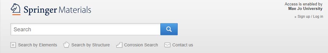 SpringerMaterials – MJU The Library